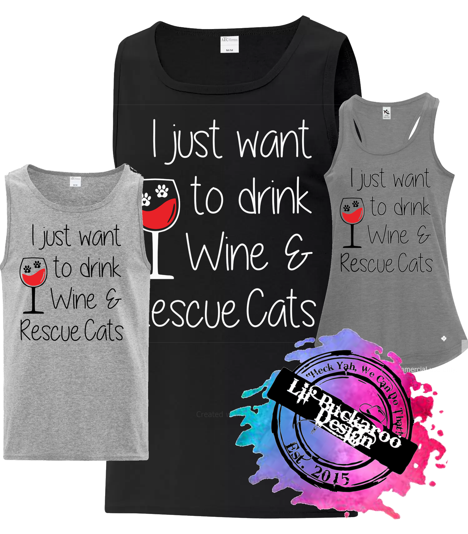 CAARS – DRINK WINE & RESCUE CATS – Lil' Buckaroo Design