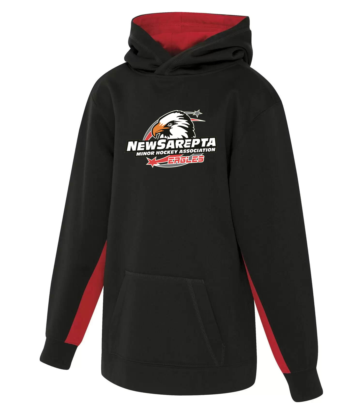 HOODIE – EAGLES – POLY TWO TONE BLACK – YOUTH FIT – Lil' Buckaroo Design